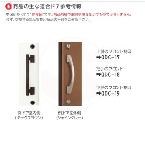 トステム 把手 内バーハンドル QDC12【TOSTEM LIXIL 断熱玄関ドア 室内側 QDC17 QDC18 QDC19】 | The鍵堂