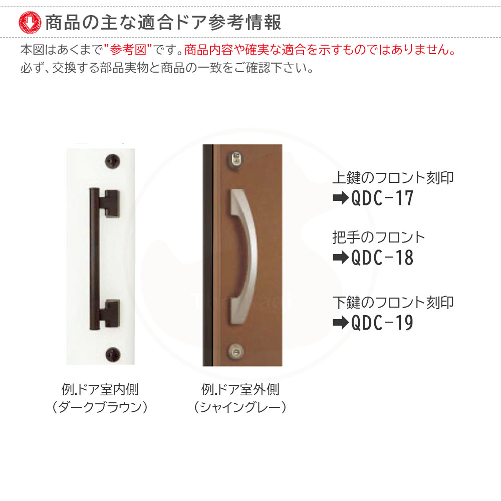 トステム 把手 内バーハンドル QDC12【TOSTEM LIXIL 断熱玄関ドア 室内側 QDC17 QDC18 QDC19】 | The鍵堂