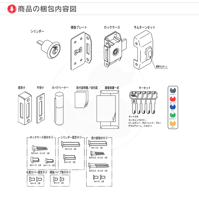 カバスタープラス リムロック丸座 8500R 標準サムターン 扉厚30-50mm キー5本付【KABA STAR PLUS】【高精密ディンプル ...