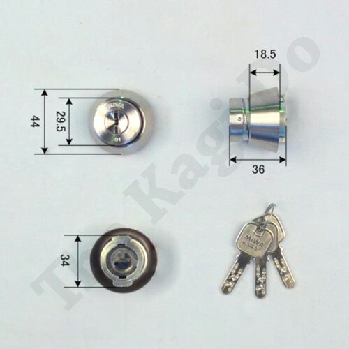 MIWA KABA JNシリンダー LA MCY-181 キー3本付 扉厚33〜41mm向け【美和ロック LAMA 13LA】【MCY181】【ステンレスヘヤーライン色】【ディンプルキー ...