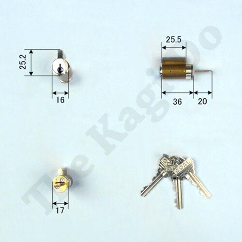 ゴール ピンシリンダー MXタイプ カム卵型用 GCY-41 キー3本付【GOAL 4350 ｼﾙ】 | The鍵堂