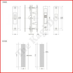 WEST 召合錠 内のみ KH-2B内 扉厚28mm ブロンズ色【YKK 不二 神鋼 アルミサッシ 引戸錠】【305-S0403-BT】【Kｼﾘｰｽﾞ KH2B内】 | The鍵堂