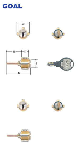 [テール刻印52][2ロック] ゴール D9シリンダー PXタイプ GCY-109 キー5本付【PXG-TDD】【GOAL D-PZ ｼﾙｾｯﾄ CAP-3】【2個同一キー】【ディンプルキー ...