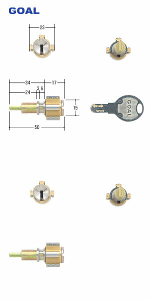 [テール刻印27.5][2ロック] ゴール D9シリンダー PXタイプ GCY-108 キー5本付【PXG-TDD】【GOAL D-PX ｼﾙｾｯﾄ CAP-1】【2個同一キー】【ディンプル ...
