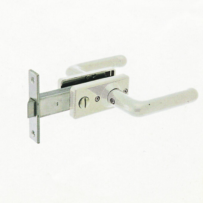 不二サッシ レバーハンドル 浴室錠 M-83 BS100mm MIWA LR WH【左右勝手兼用】【美和ロック】 | The鍵堂