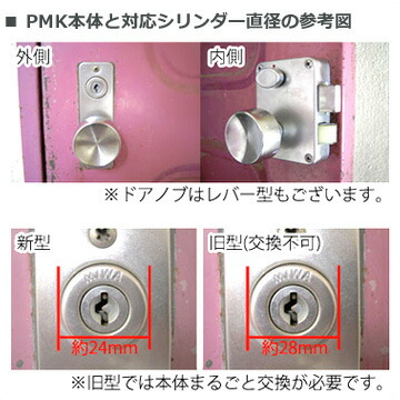 アルファ FBロックシリンダー MIWA PMKタイプ 扉厚36mm キー5本付【ALPHA FBﾛｯｸ PMK用】【特殊ディンプルキー】 | The鍵堂