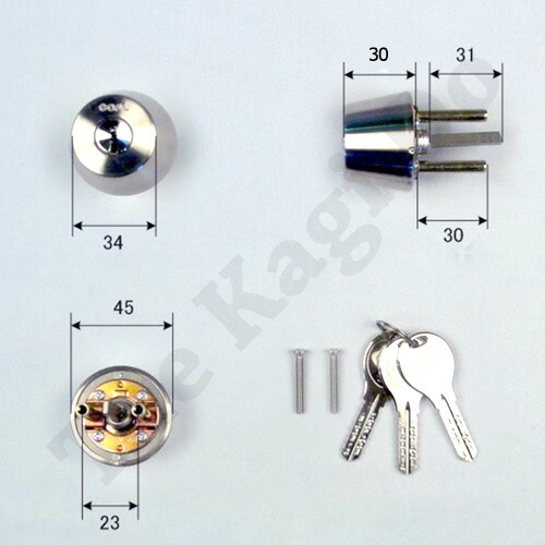 ゴール V18シリンダー ADタイプ GCY-224 扉厚30-43mm シルバー色 キー3本付【GOAL V-AD 5 ADｻﾑﾖｳ ｼﾙ】【ディンプルキー】 | The鍵堂