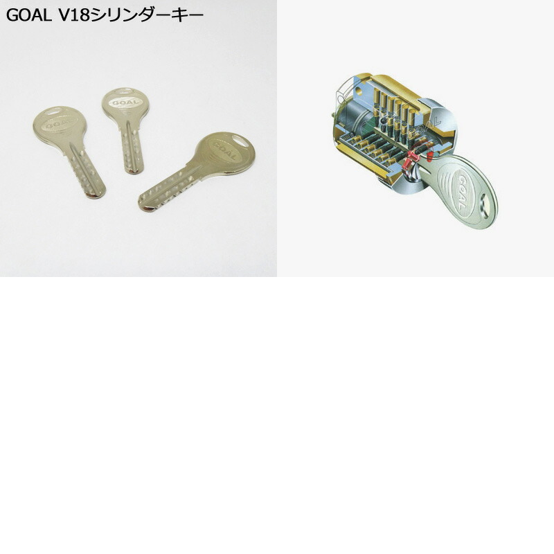 ゴール V18シリンダー ADタイプ GCY-226 扉厚30-43mm アンバー色 キー3本付【GOAL V-AD 5 80 ADｻﾑﾖｳ ｼﾙ】【ディンプルキー】 | The鍵堂
